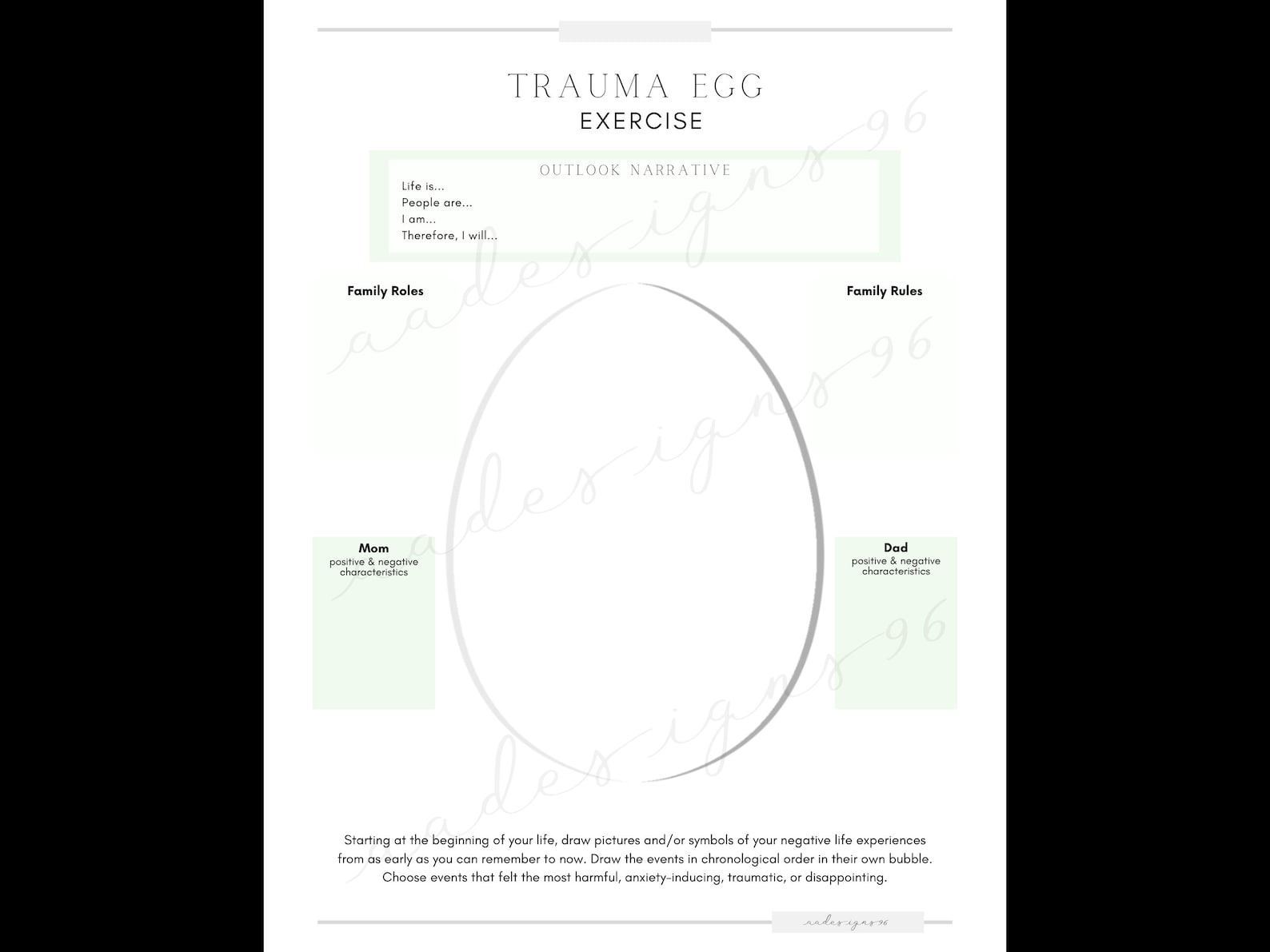 Trauma Egg Trauma Therapy Worksheet - Etsy