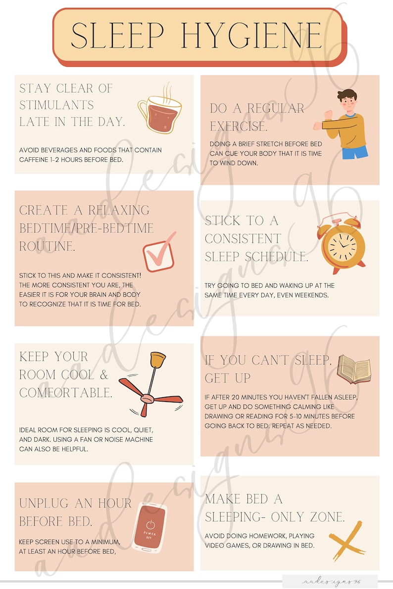 Sleep Hygiene Therapy Poster - Etsy