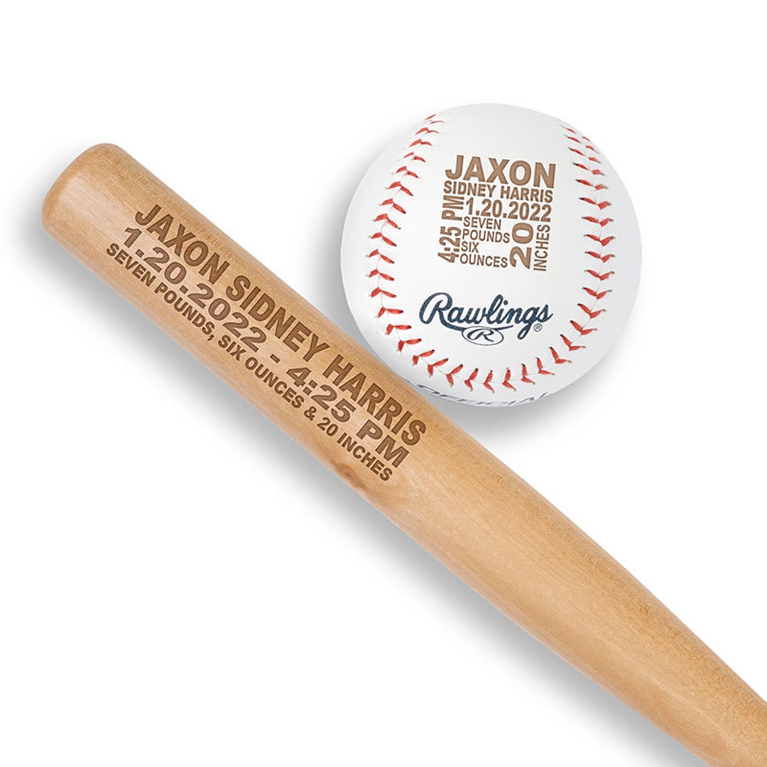 Personalized Baseball Bat Birth Announcement -baseball Birth Stats ...