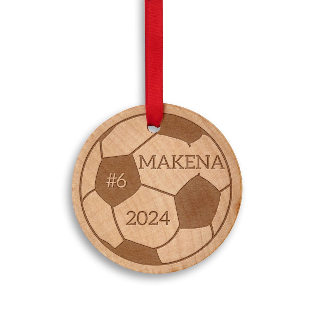 Soccer Ball Christmas Ornament - Wooden Sports Ornament - Coach Thank ...