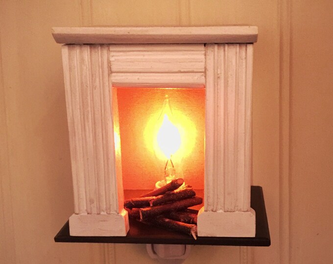 Wooden Fireplace Nightlight, Classic Fireplace Nightlight, Unique ...