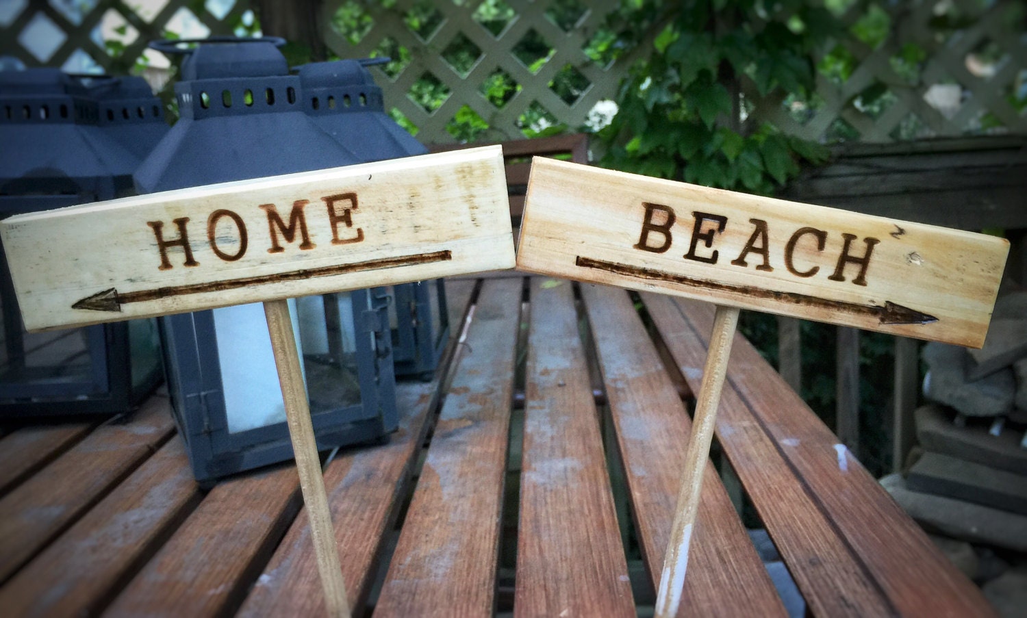 Reclaimed Wood Outdoor Sign Garden Stake Custom Sign Rustic | Etsy