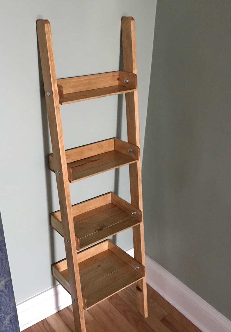 Rustic Wooden Ladder Shelf Handmade Shelf Rustic Decor Tea | Etsy