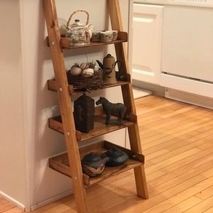 Rustic Wooden Ladder Shelf Handmade Shelf Rustic Decor Tea | Etsy