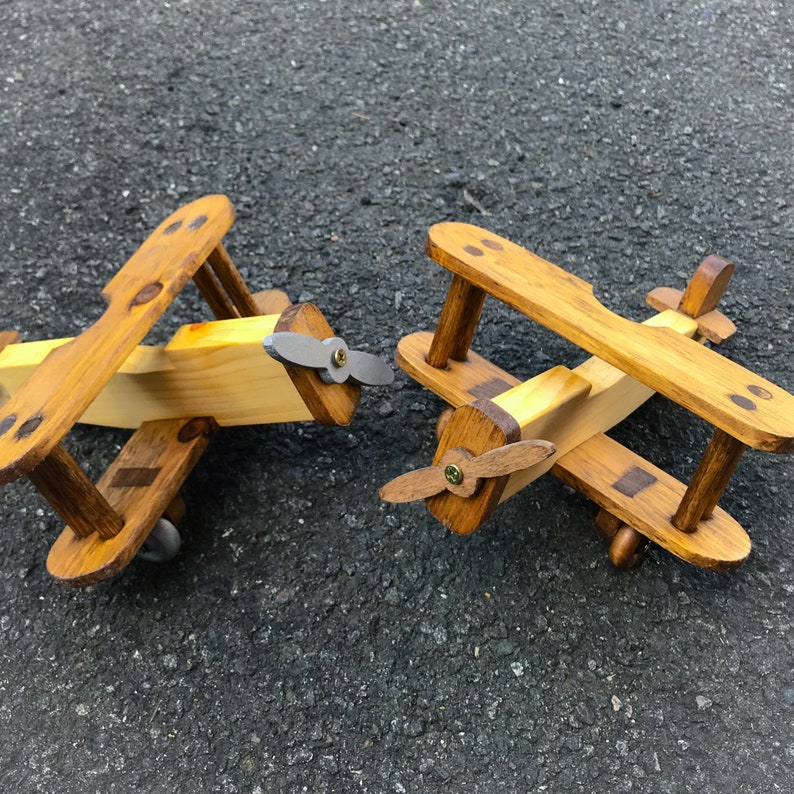 Wooden toy plane Biplane Handemade toy Wood plane Original | Etsy
