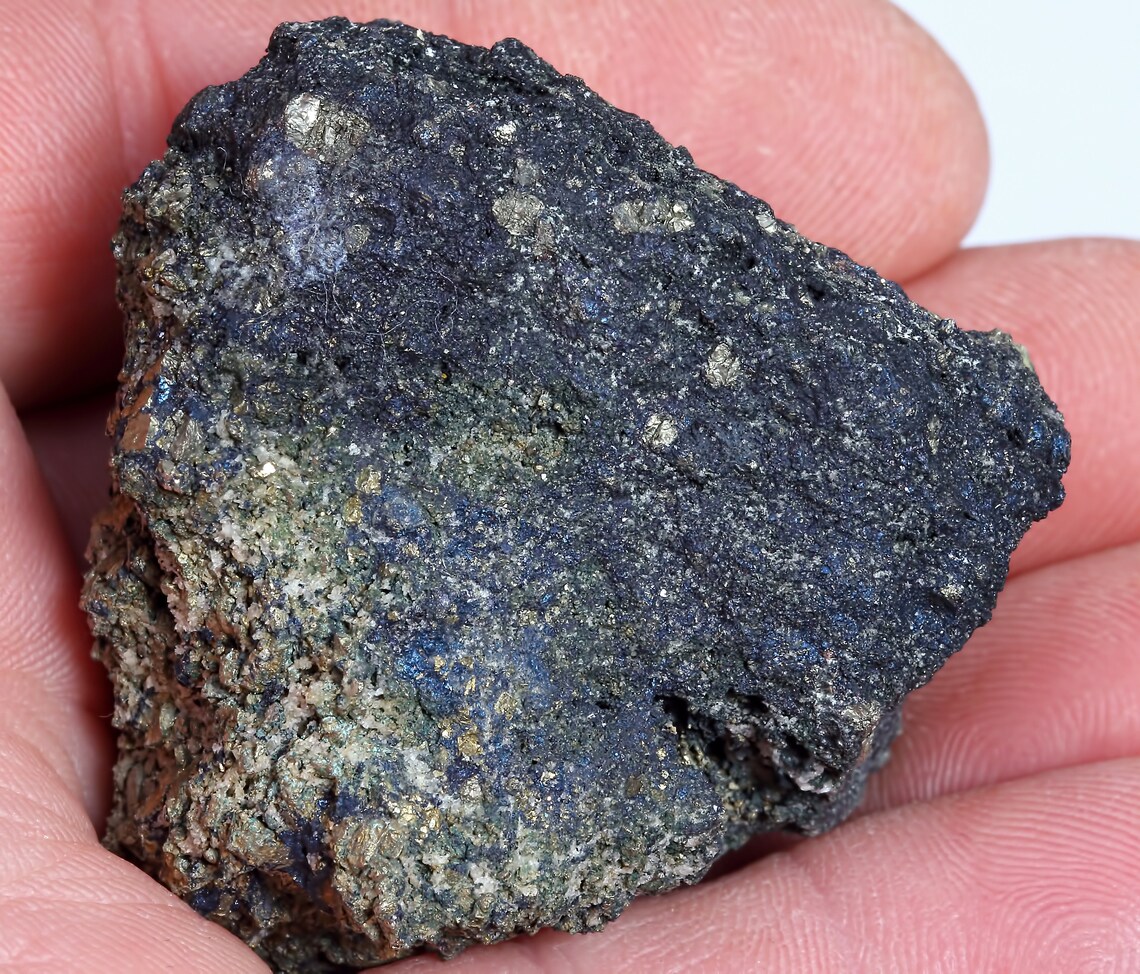 Beautiful Rare Blue Iridescent Covelite With Chalcopyrite On | Etsy