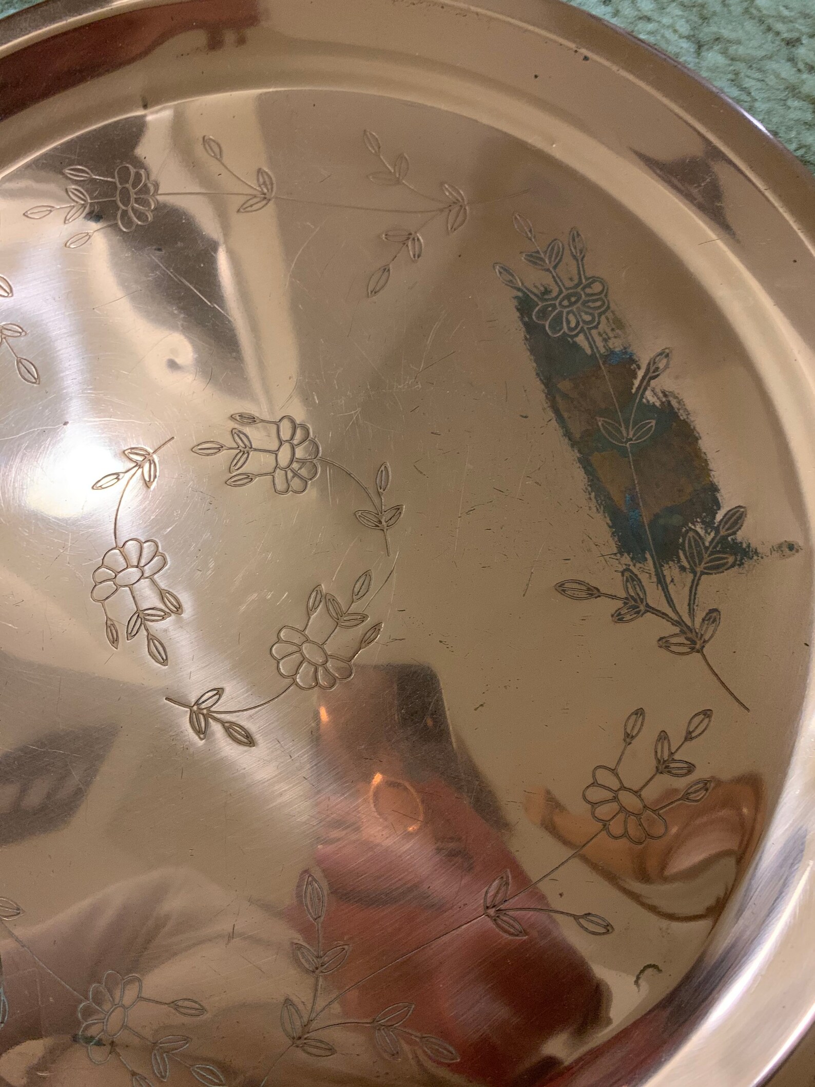 Vintage Princess House Copper Tray With Floral Engraving - Etsy