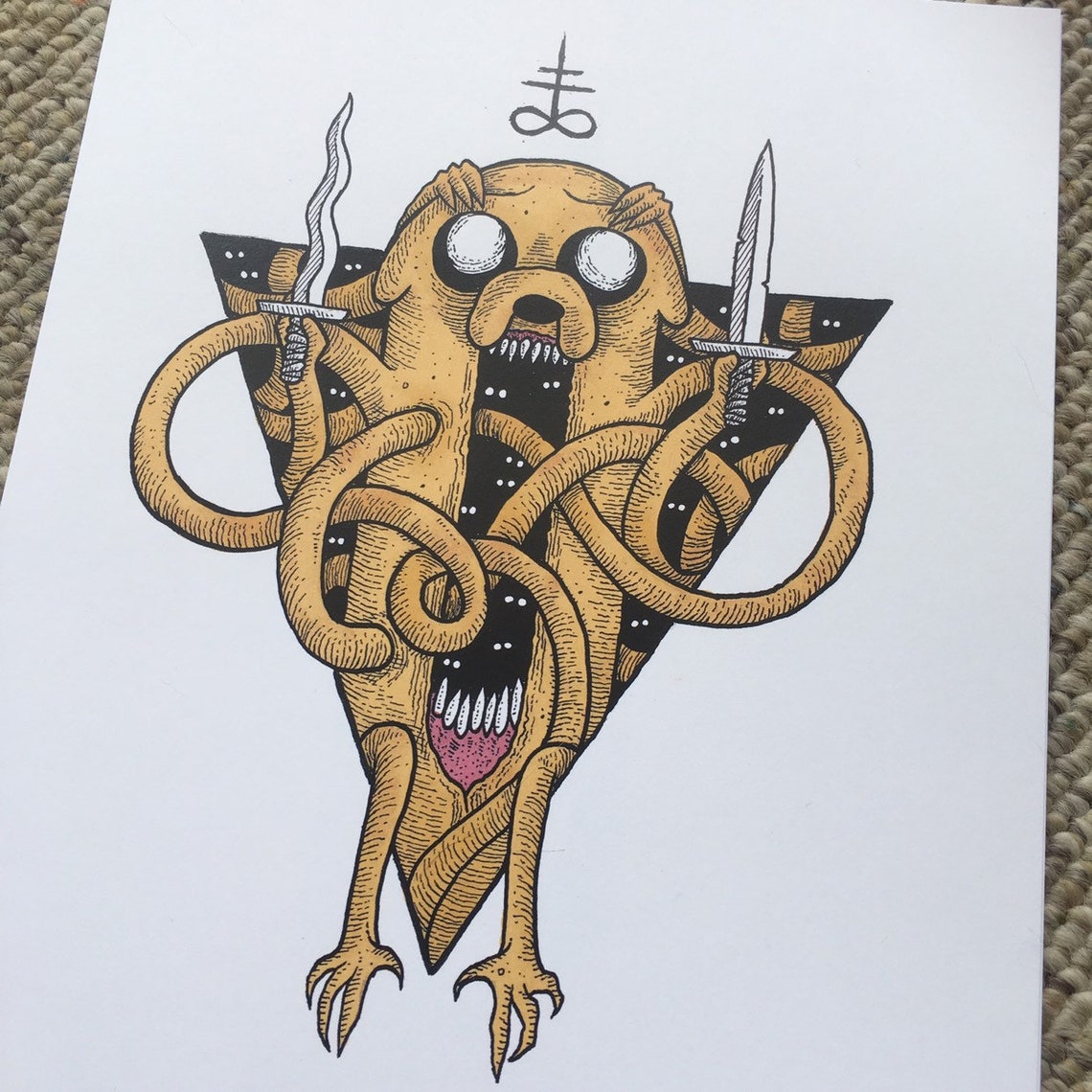 Jake Demented Adv Time Art Print by We Are All Corrupted | Etsy