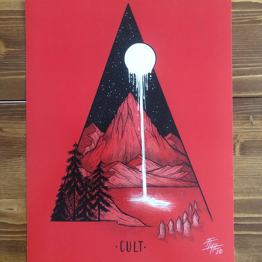 Cult - Signed Red Print by We Are All Corrupted - Etsy