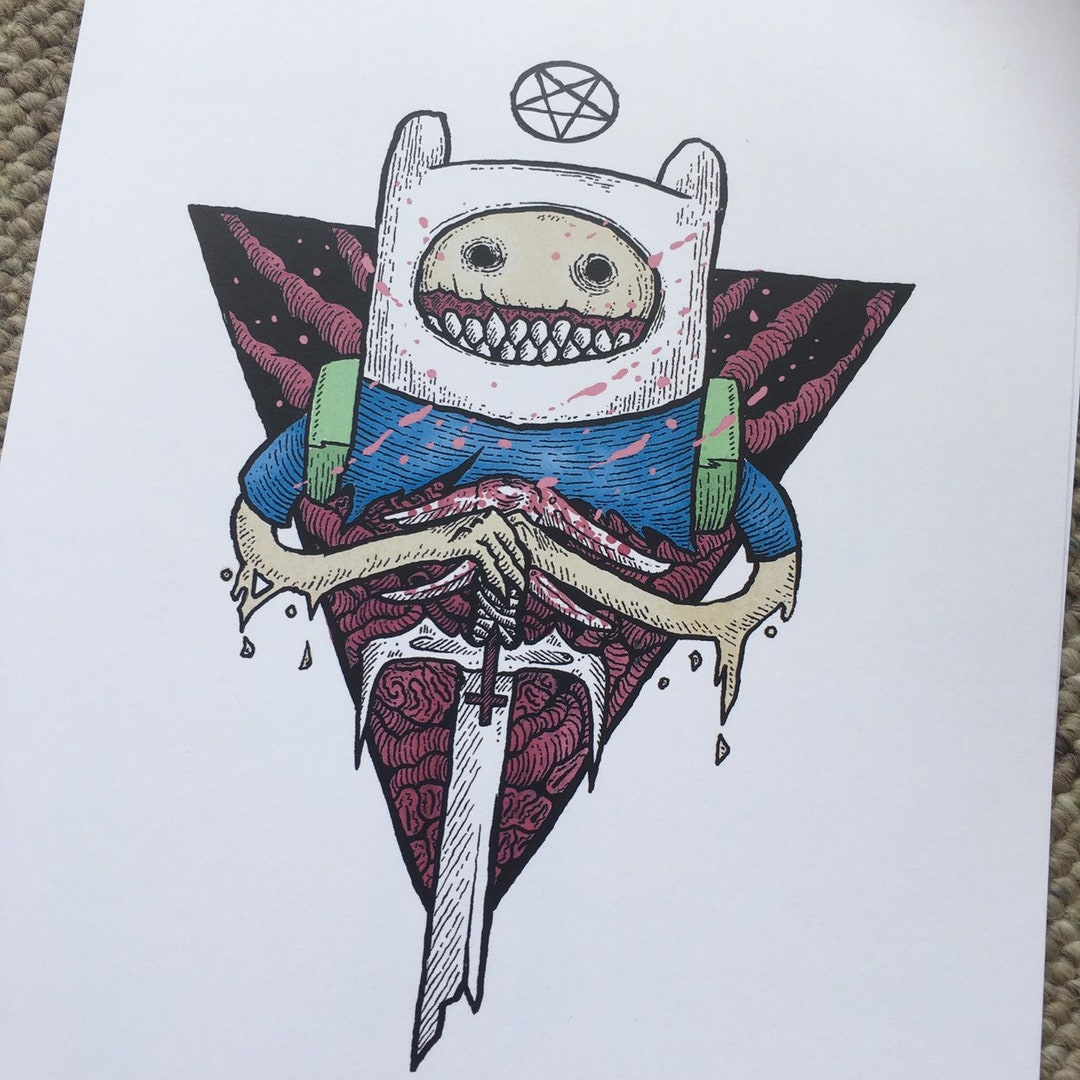 Finn - Demented Adv Time - Art Print by We Are All Corrupted - Etsy