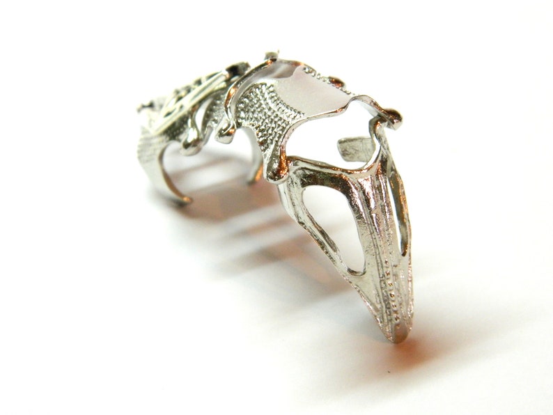 Skyrim Full Finger Knuckle Adjustable Ring Silver Long | Etsy