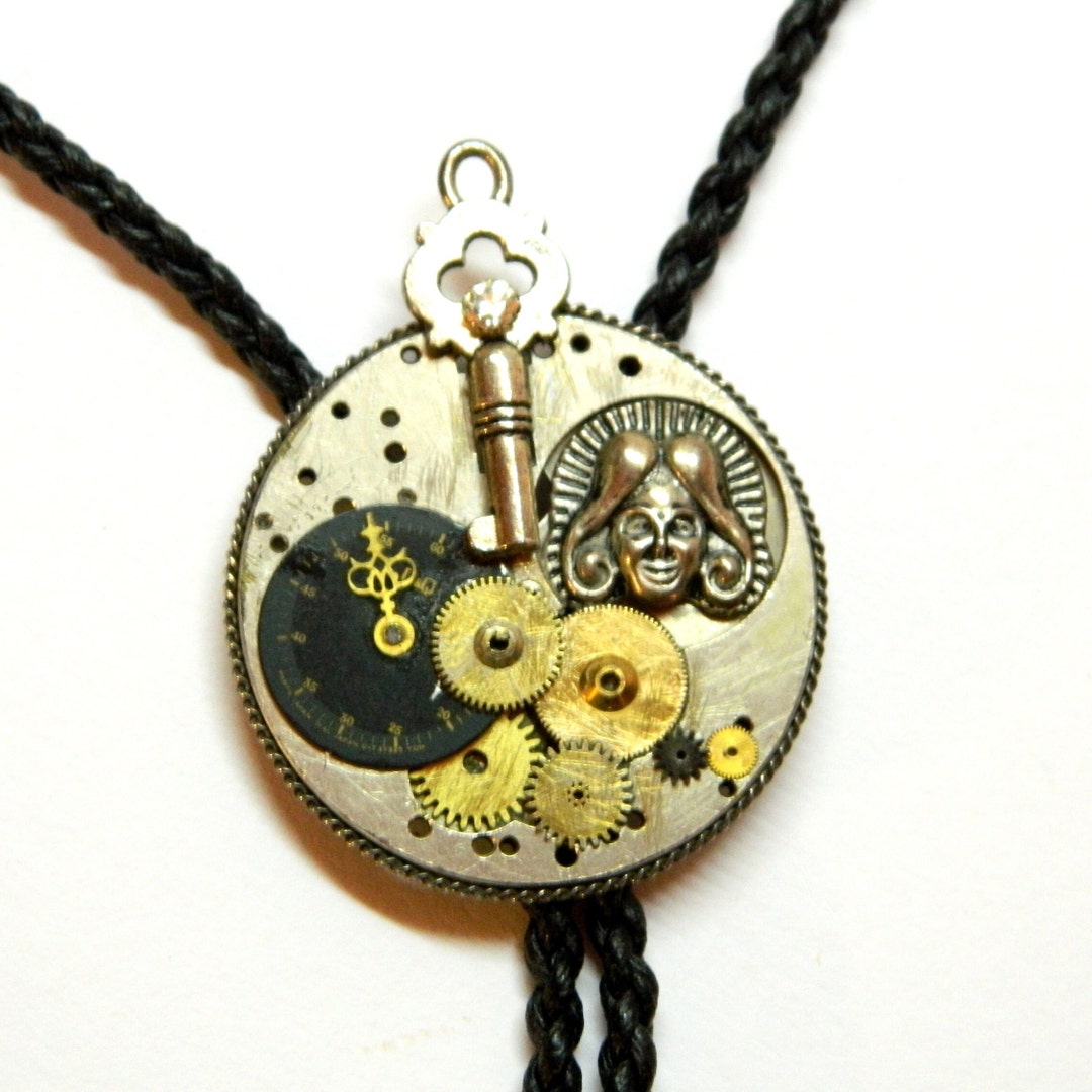 Space Circles Steampunk Bolo Tie, Mens Bootlace Tie Bola Jewellery, Big ...