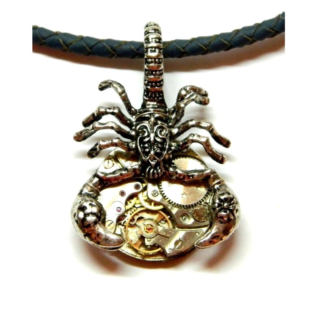 Scorpio Zodiac Sign Steampunk Necklace Scorpion Time Mechanical, Old ...