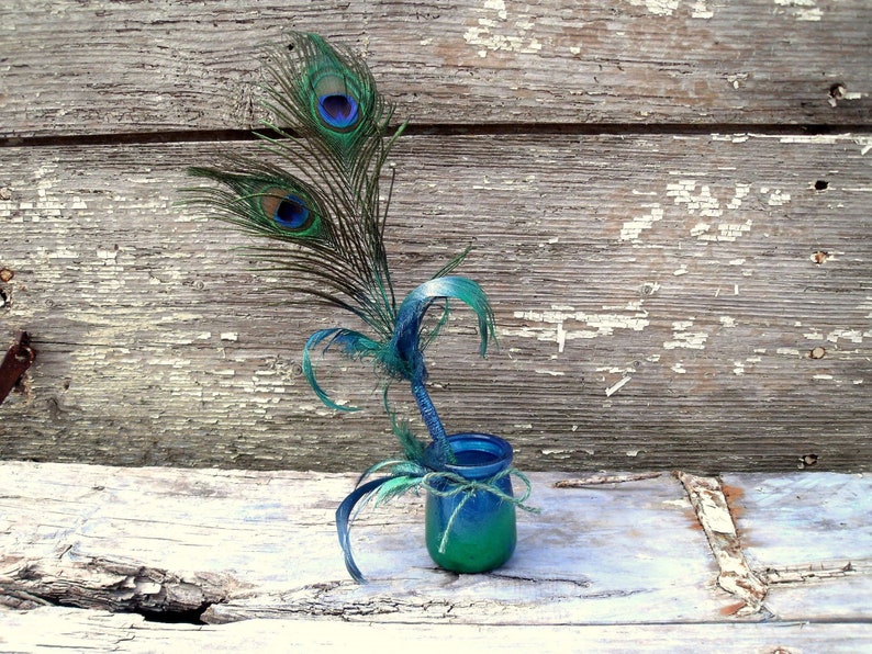 Peacock Feather Pen And Ink Pot Unique Wedding Guest T Etsy