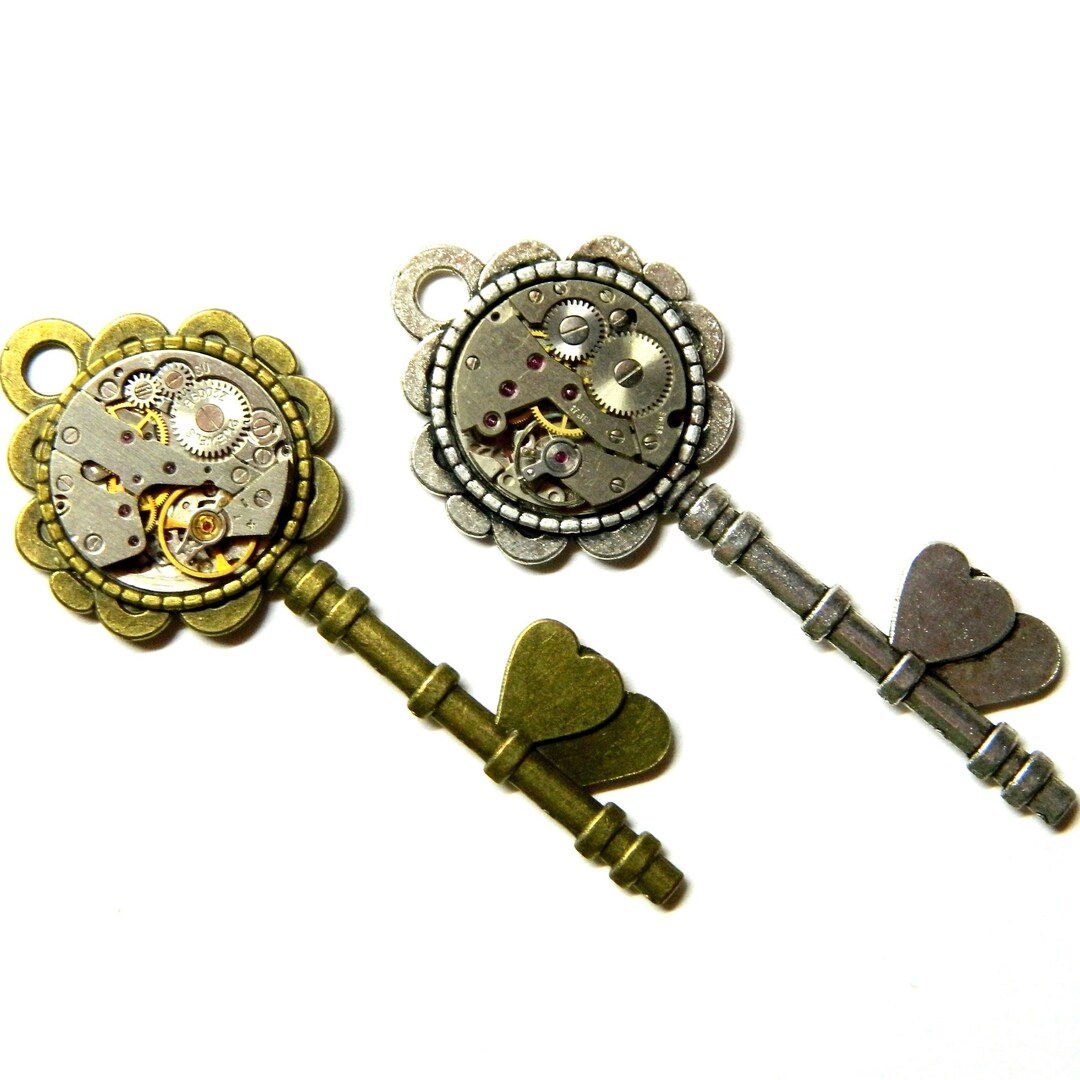 Alice Inspired Steampunk Key to the Time Necklace Jewelry, Antique ...