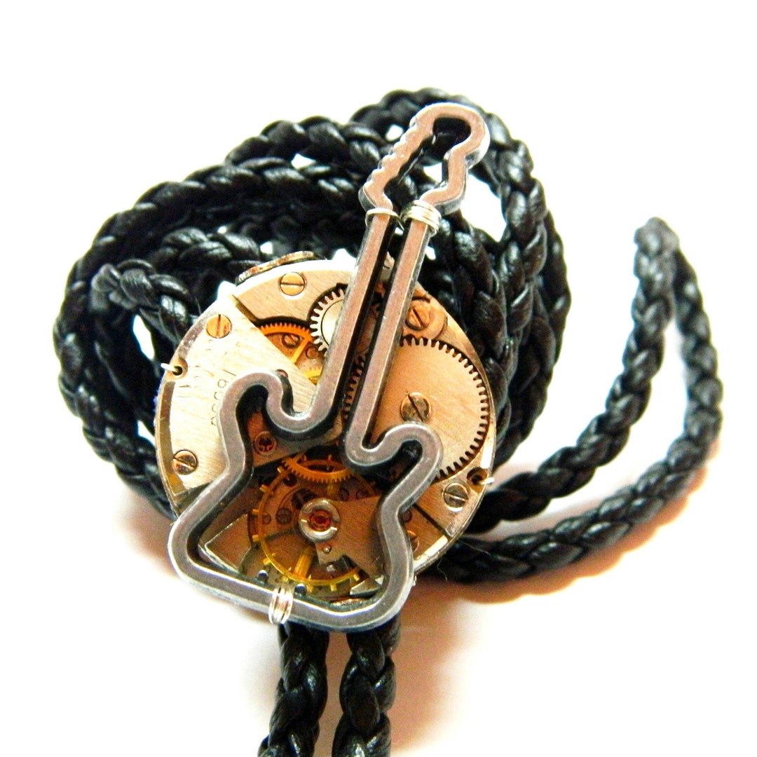 Rock N Roll Bolo Tie Guitar Gift Steam Punk Musician, Steampunk ...
