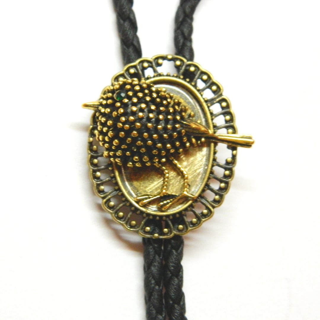 Wedding Bolo Tie Bird With Emerald Eye Silver or Golden Fashion ...