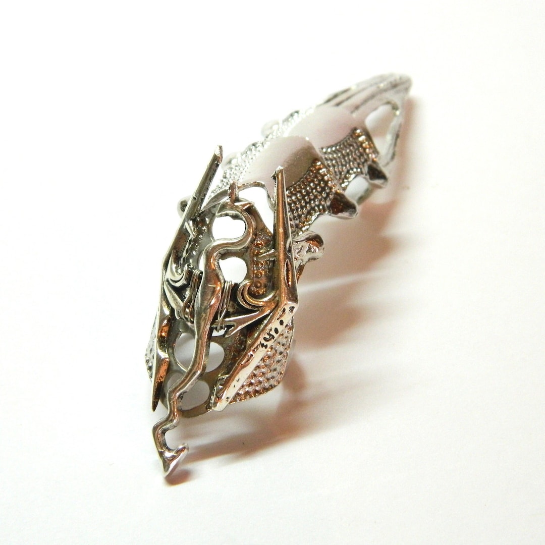 Skyrim Full Finger Knuckle Adjustable Ring Long Raven Plague Doctor ...