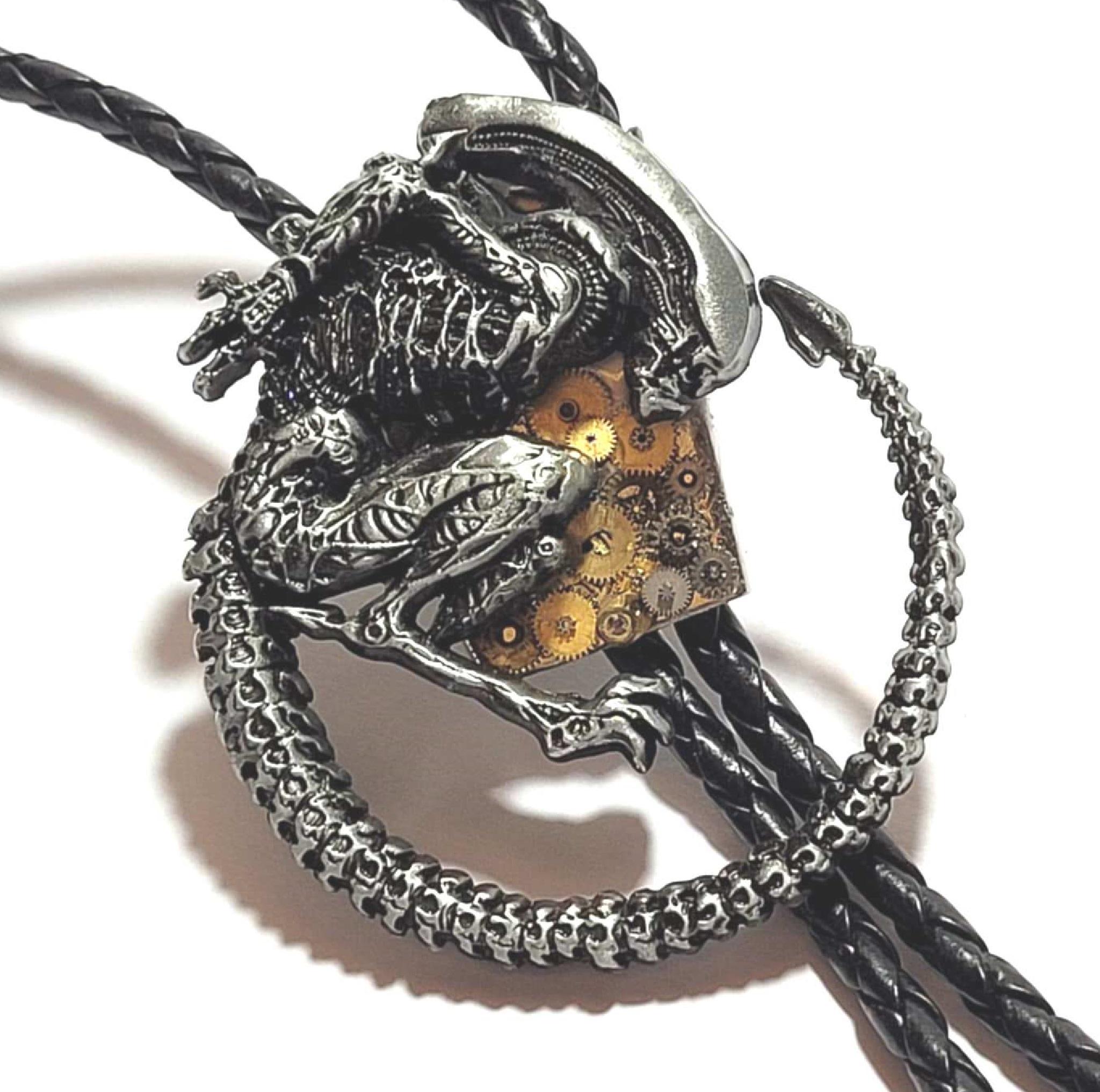 Steampunk Bolo Tie Alien Xenomorph Gothic Jewelry Internecivus Raptus ...