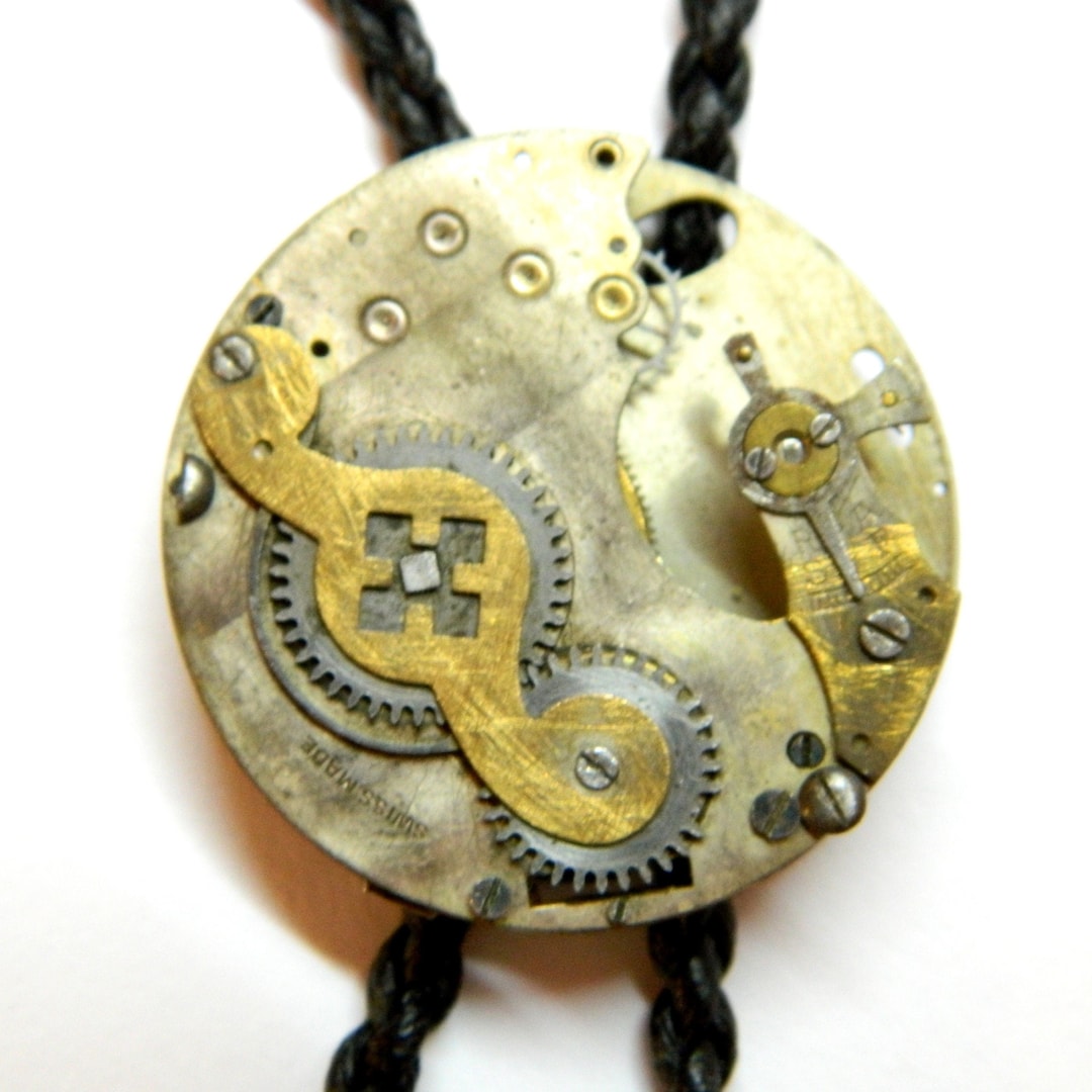 Steampunk Bolo Tie Rare Old Swiss Mechanism Peacock, Collectible ...