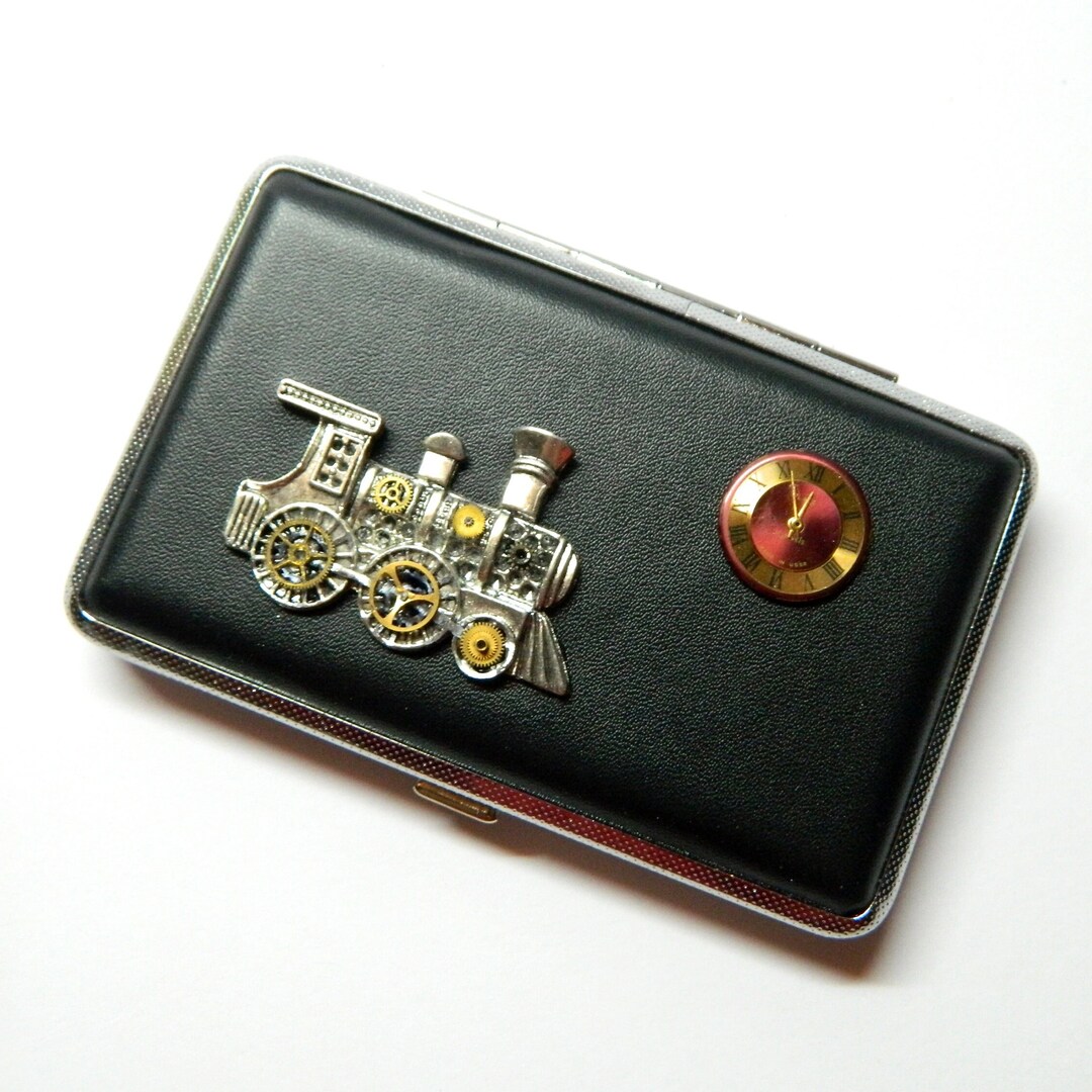 Steampunk Locomotivе Orient Express, Unusual Gift, Black Leatherette ...