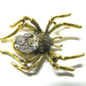 Robot Spider Steampunk Jewelry, Golden Spider to Attract Money ...