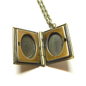 Miniature Book Photo Locket, Steampunk Turquoise Jewelry Tiny Box ...