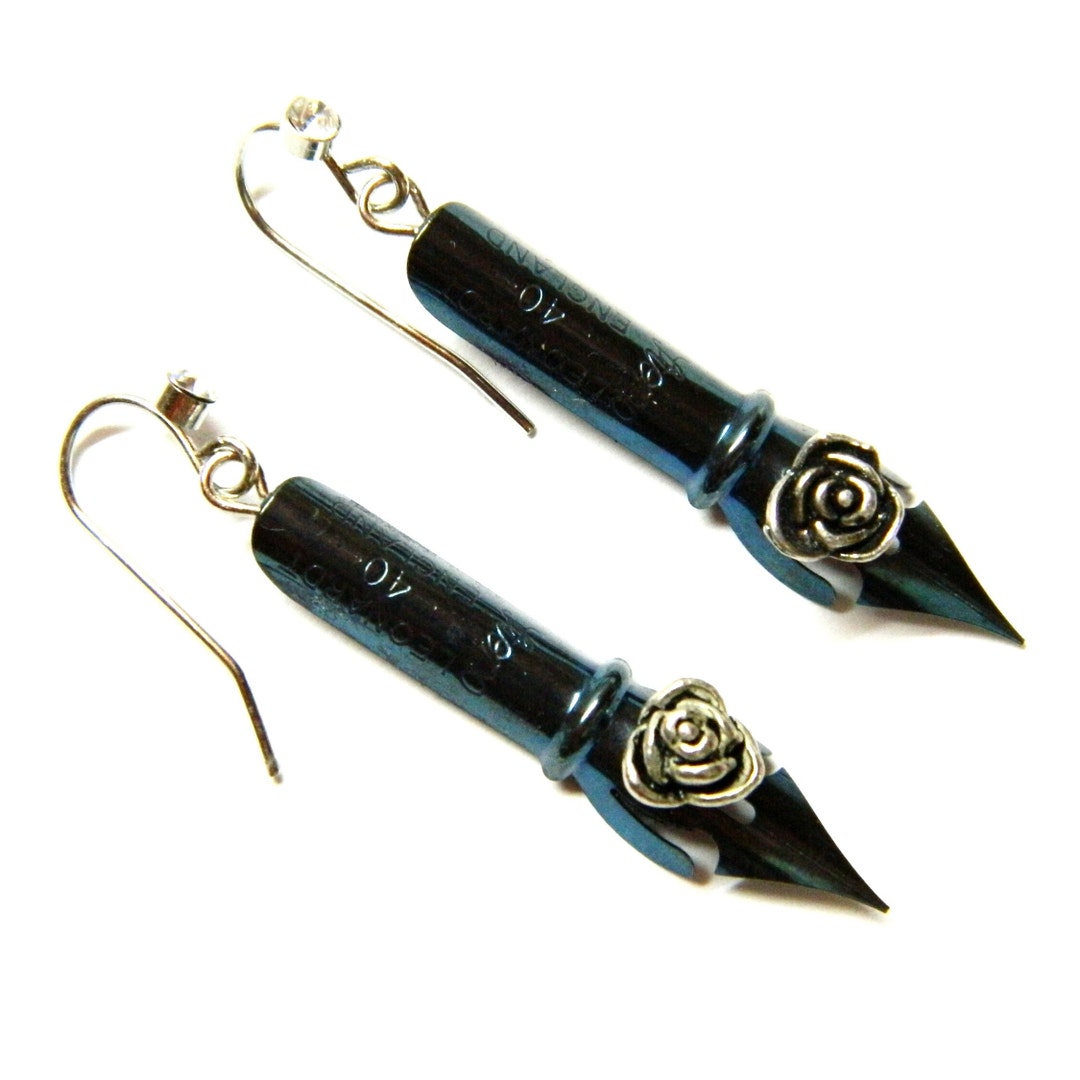 Roses & Ink Blue-green Very Light Steampunk Earrings, Tigers, Spiders ...