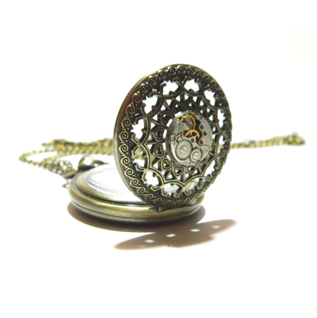 Big Pocket Watch Steampunk Locket Neo Victorian Jewelry Very Rare Old ...