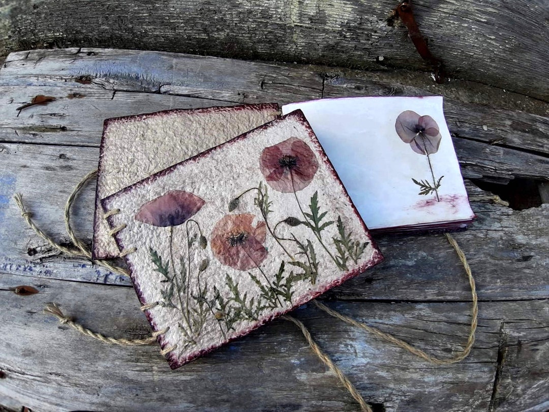 Red Poppies Photo Book, Herbarized Dried Poppy Flowers Photo Album ...