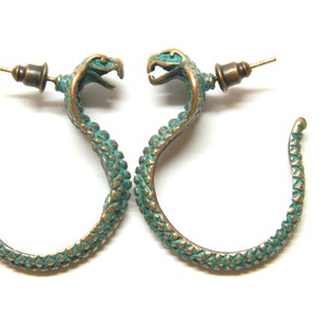Steampunk Cobras Naja, Snake Stud Statement Earrings Gift, Animal ...
