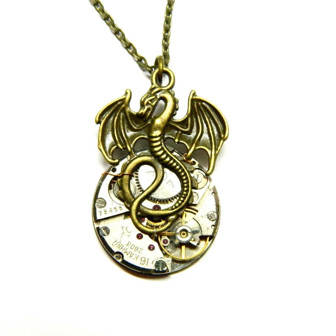 Little Dragon Year 2024 Skyrim Inspired Steampunk Jewelry Draco Bronze ...