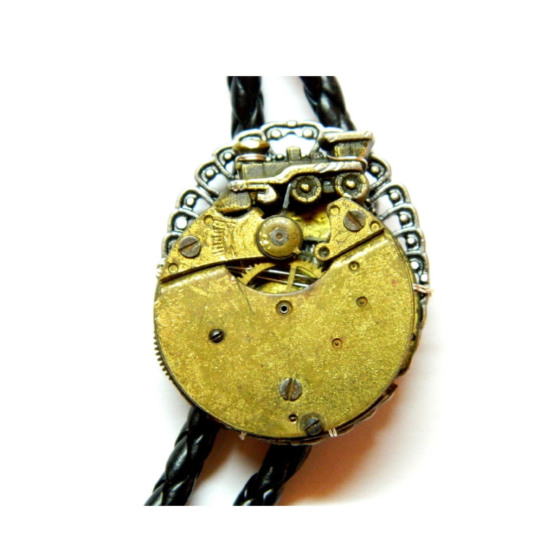 Steampunk Bolo Tie Train Locomotivе Orient Express, Bootlace Tie Bola ...