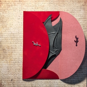 Bat Greeting Card With Velvet Envelope for Gothic Weddings, Valentine's ...