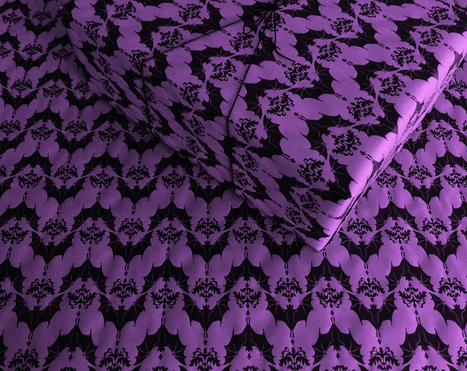 Baroque Bats on Purple Gothic Wrapping Paper Christmas and Birthday ...