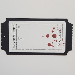 Horror Movie Ticket Gift Tag - Etsy