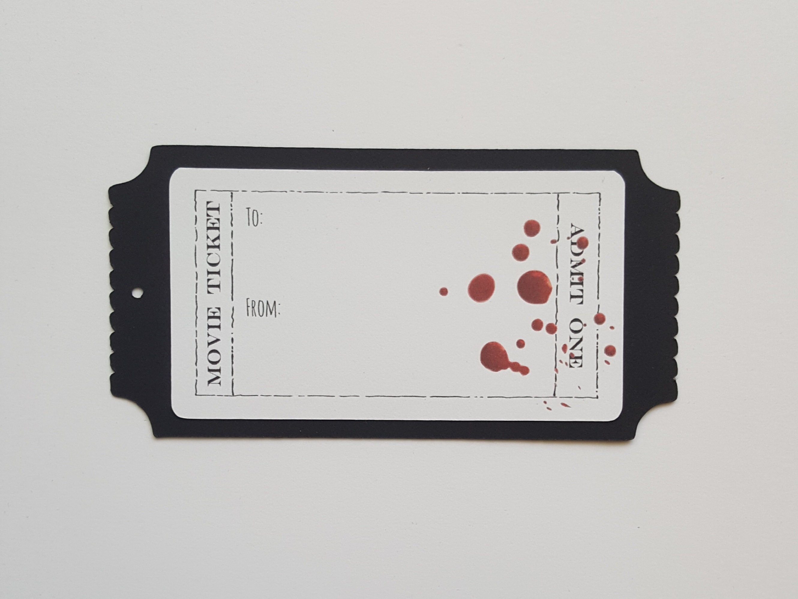 Horror Movie Ticket Gift Tag - Etsy