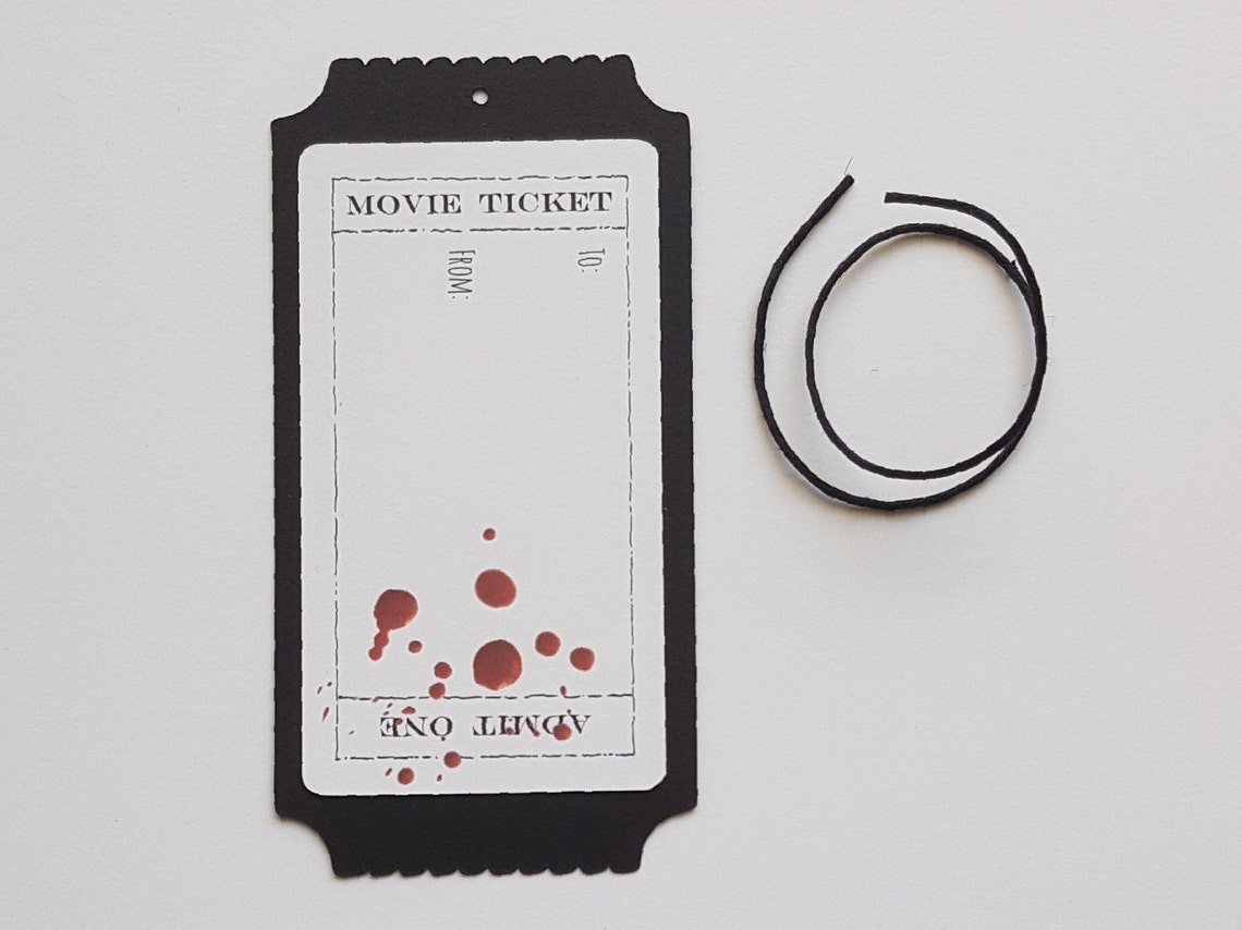 Horror Movie Ticket Gift Tag - Etsy