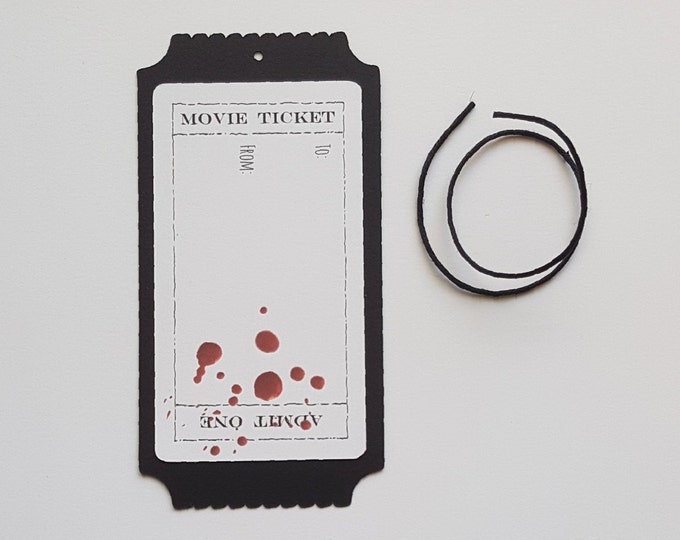 Horror Movie Ticket Gift Tag - Etsy