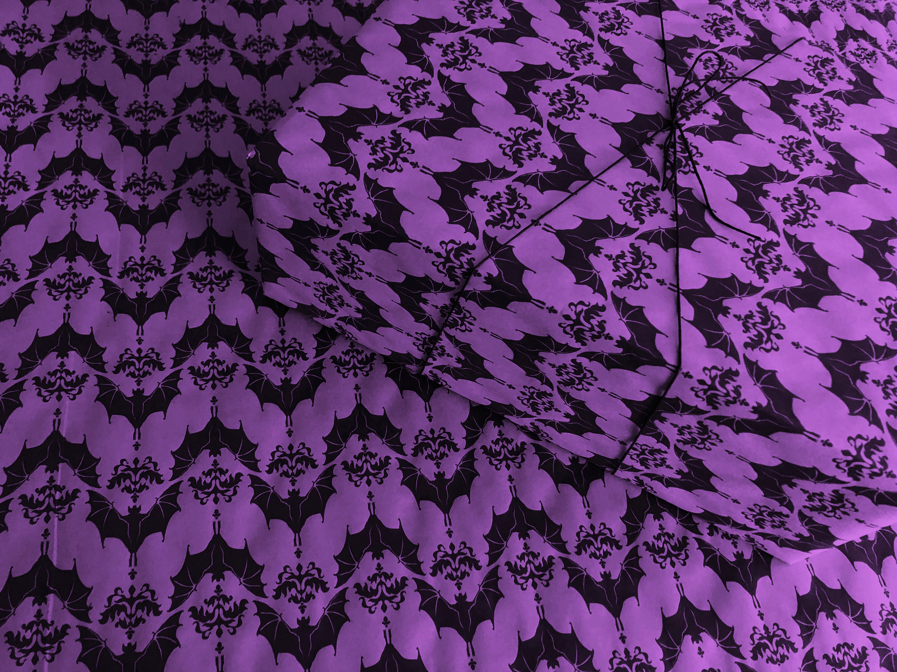 Baroque Bats on Purple Gothic Wrapping Paper Christmas and | Etsy