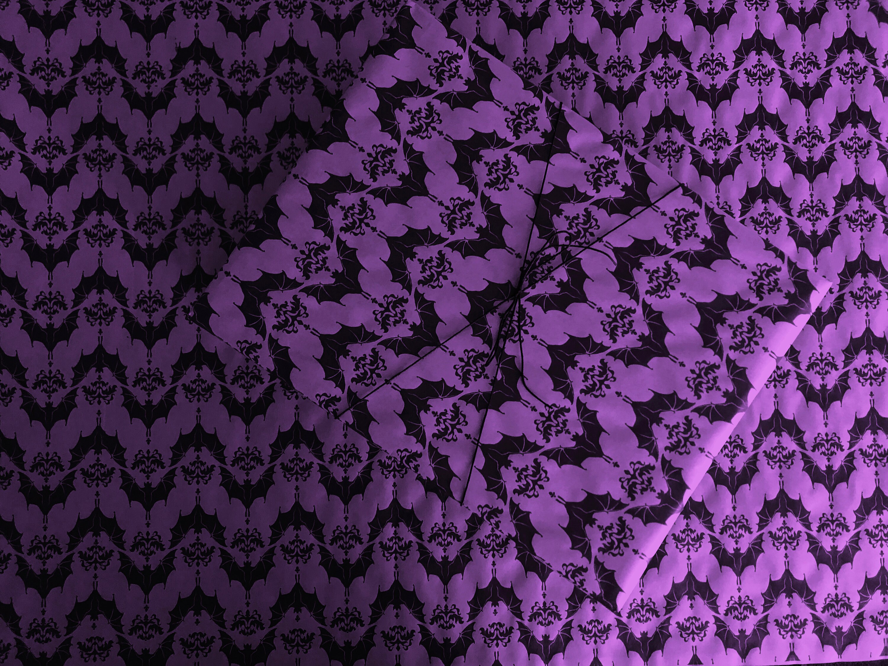 Baroque Bats on Purple Gothic Wrapping Paper Christmas and | Etsy
