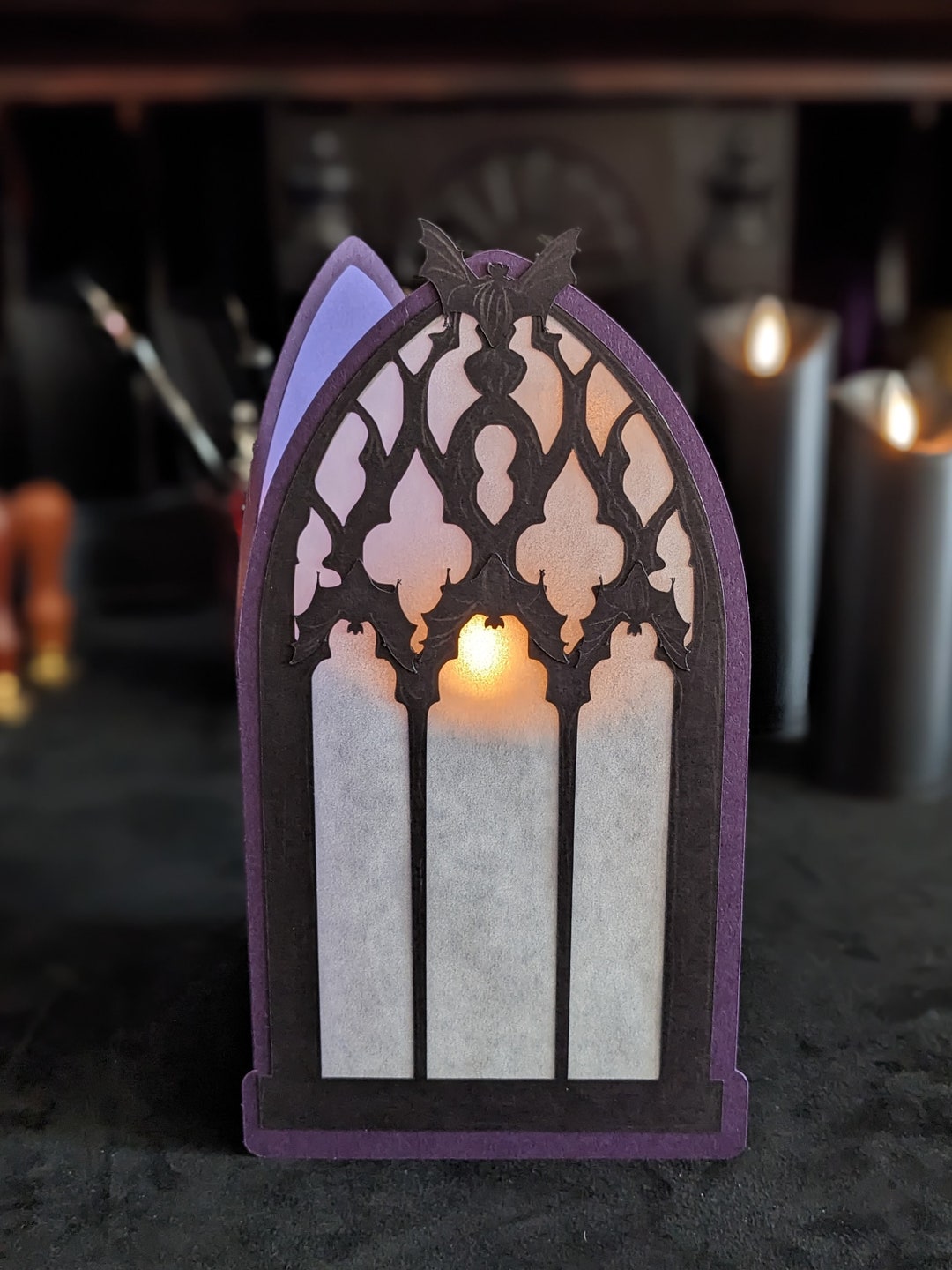 Gothic Window Greeting Card With Velvet Envelope for Weddings ...