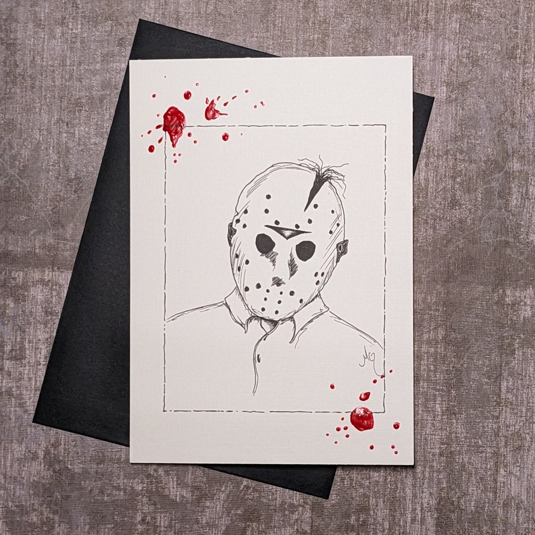 Jason Voorhees Portraits of Horror Greeting Card - Etsy