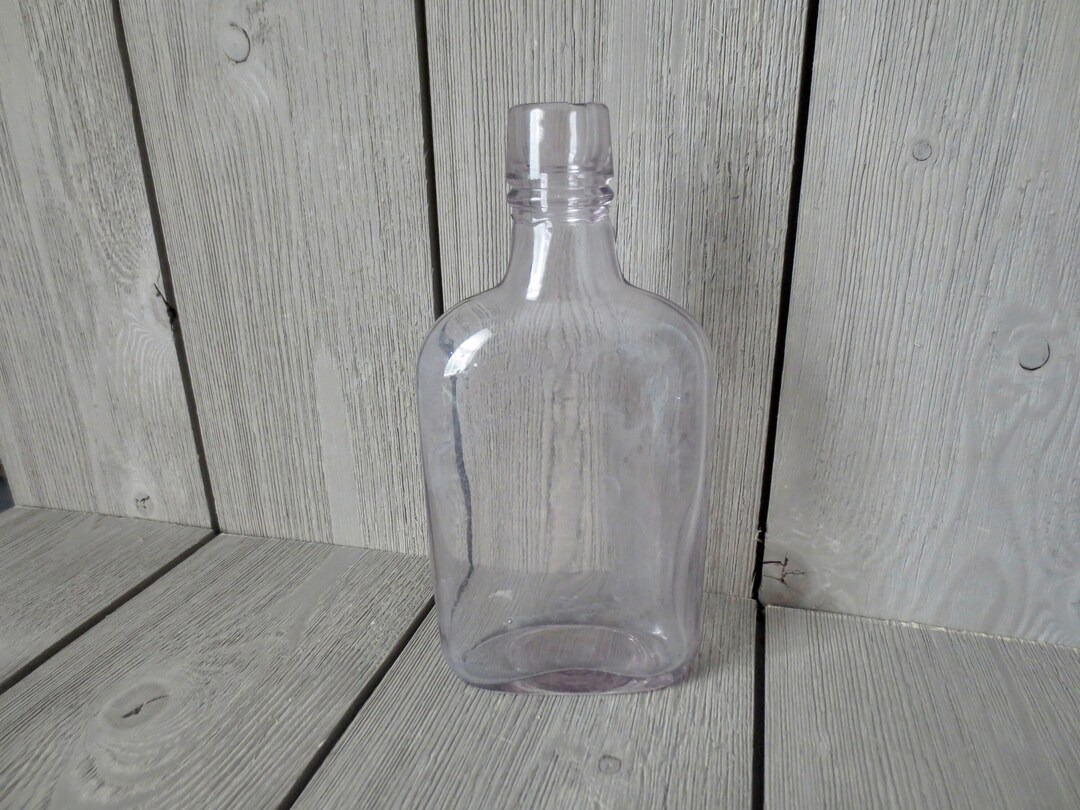 Purple Vintage Glass Bottle, Antique Glass Bottle, Half Pint Bottle ...