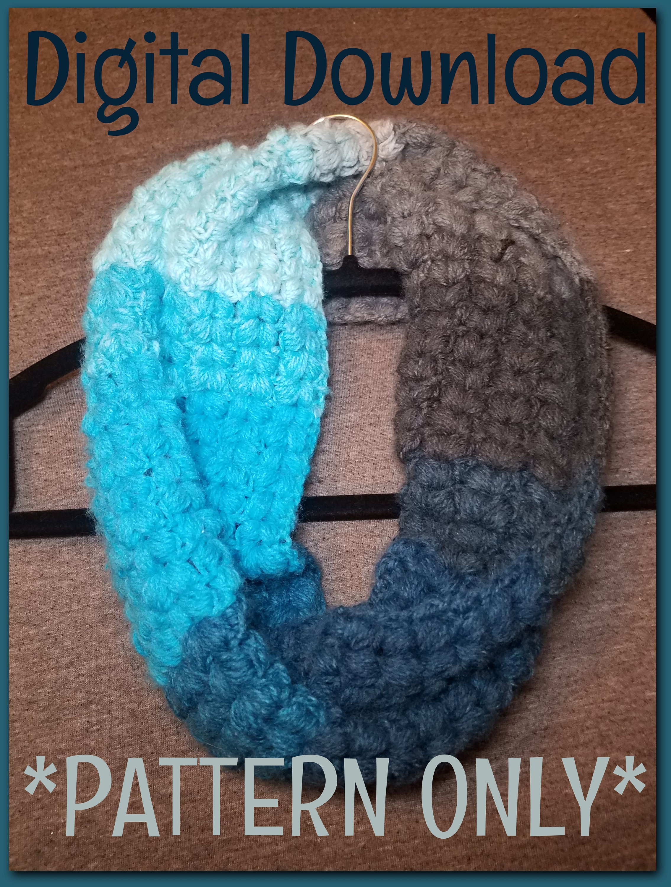 Infinity V-puff Stitch Scarf Crochet Pattern - Digital Download ...