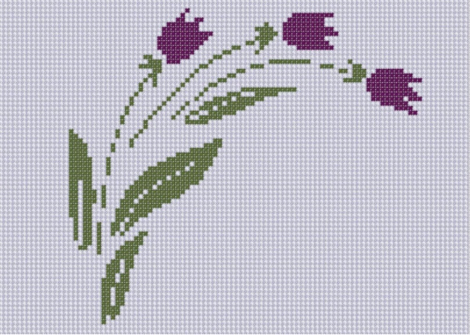 Purple Tulips Cross Stitch Pattern - Etsy