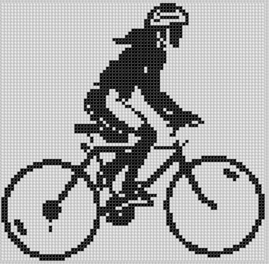 Mountain Bike Girl Cross Stitch Pattern | Etsy