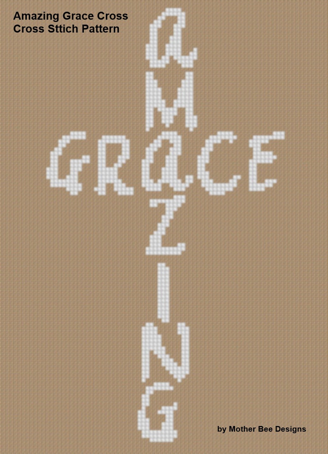 Amazing Grace Cross Cross Stitch Pattern - Etsy