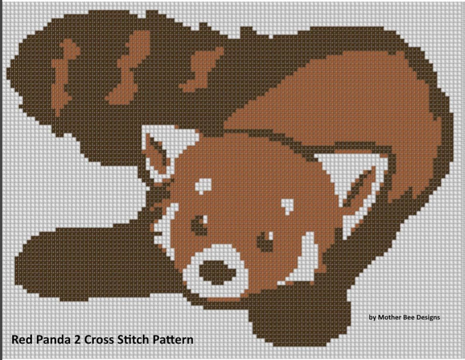 Red Panda 2 Cross Stitch Pattern | Etsy