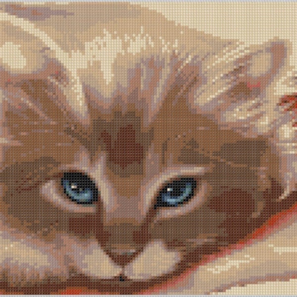 Cat Face Cross Stitch Pattern - Etsy